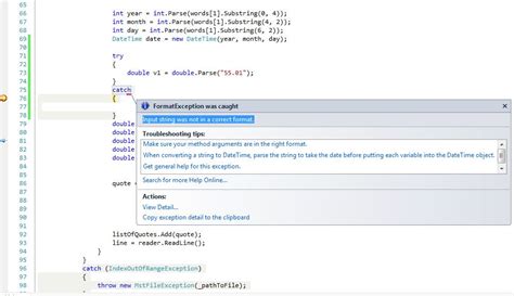 Visual Studio Input String Was Not In A Correct Format When Parse In