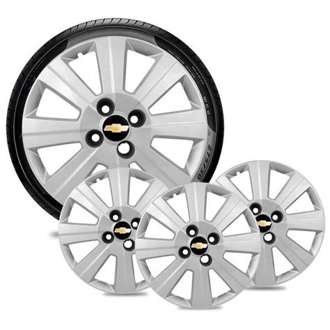 Jogo Calota GM Chevrolet Aro Prata Escolha O Carro Shopee Brasil