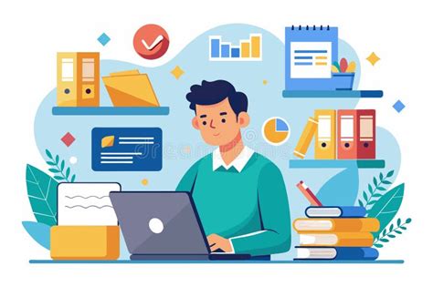 A Person Focuses On Organizing Files And Data Efficiently At A Clean