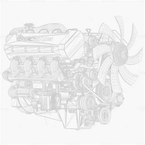 Engine High Detail 3d Model