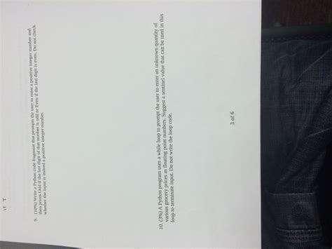 Solved 9 10 Write A Python Code Fragment That Prompts