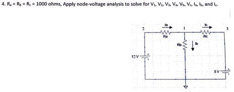 solved 4 ra rb rc 1000 ohms apply node voltage analysis to