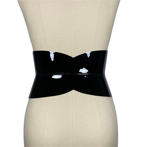 Xxs Xxxl Black Patent Leather Corset Hourglass Wide Plain Etsy Australia
