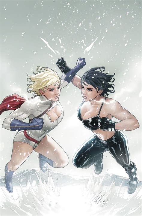 Power Girl Vs Feedback Superhero Characters Dc Comics Characters