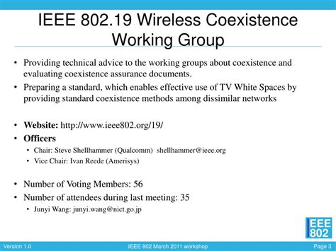Ppt Ieee 802 19 Wireless Coexistence Working Group Powerpoint Presentation Id 1174219