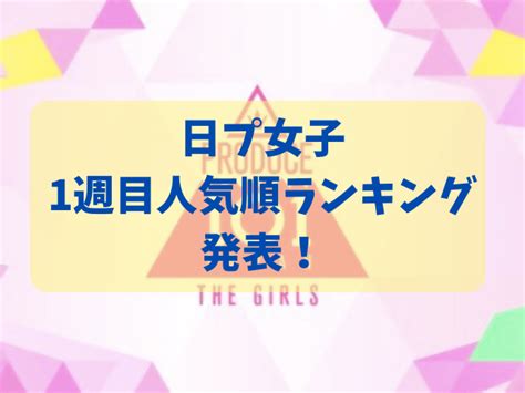 日プ女子1週目人気順位ランキング発表！1話and2話ネタバレ わらびちゃんねる