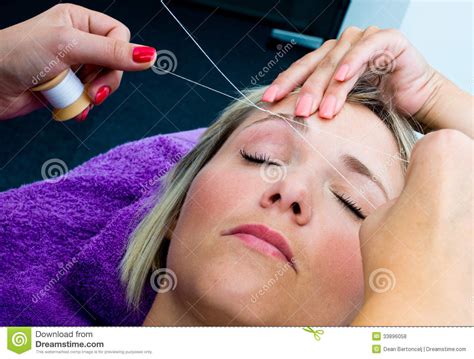Threading Hair Removal Procedure Stock Photo Image Of Girl