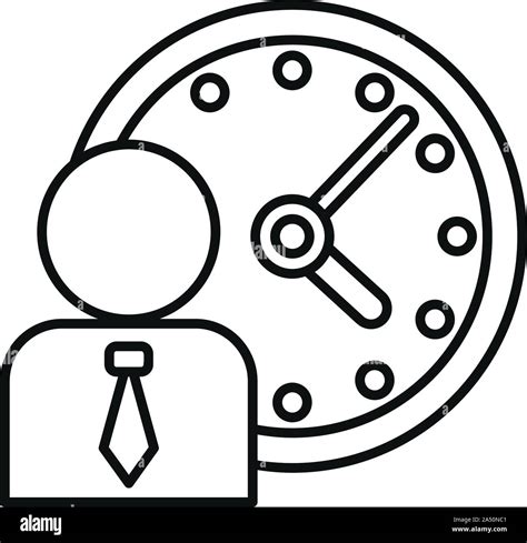 Administrator Time Icon Outline Administrator Time Vector Icon For Web