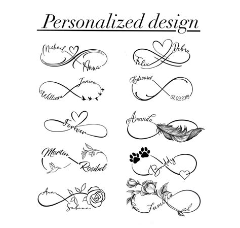 Infinity Symbol Custom Design Personalized Tattoo Design Instant