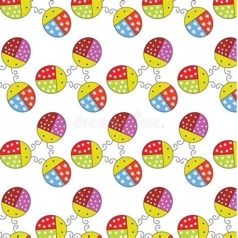 Seamless Cute Bug Pattern Stock Vector Illustration Of Isolation 16436799