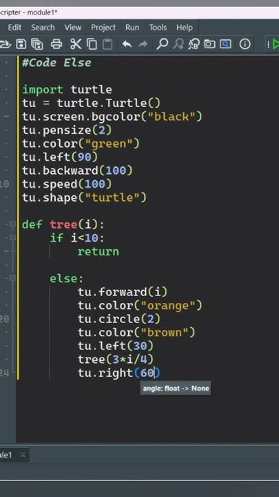 Python Turtle Graphics Tree Code With Codeelse Shorts Youtube