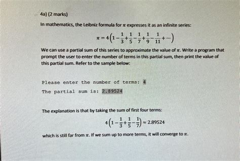 Solved In Mathematics The Leibniz Formula For π Expresses