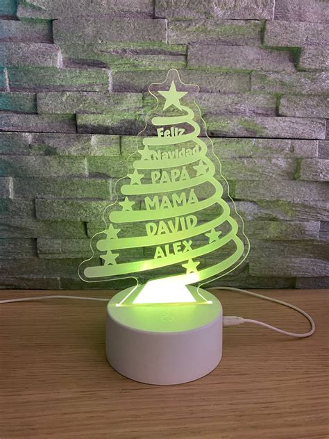 Lámpara árbol De Navidad Con Nombres De Familia Conmimo