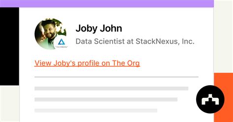 Joby John Data Scientist At Stacknexus Inc The Org