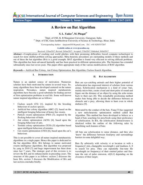 pdf a review on bat algorithm