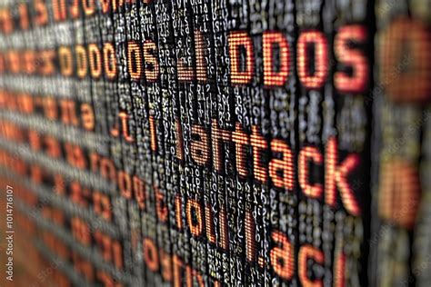 Ddos Attack Displays Overwhelming Text On A Digital Background