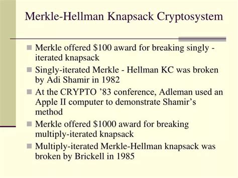 ppt merkle hellman knapsack cryptosystem powerpoint presentation