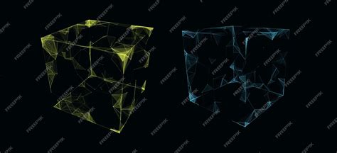 Premium Vector Vector Set Space Cube Network Connection Structure Cyberspace With Moving