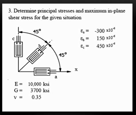 Solved Determine Principal Stresses And Maximum In Plane