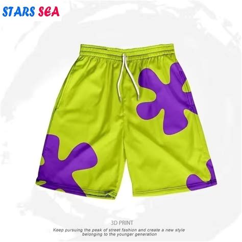 Shorts Unissex Patrick Star Bob Esponja Verão Praia Bonitos Desenhos
