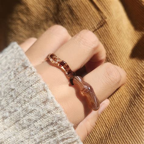 에이씨 물결 어텀링 반지 아크릴 23종 호마이카 레이어드 데일리