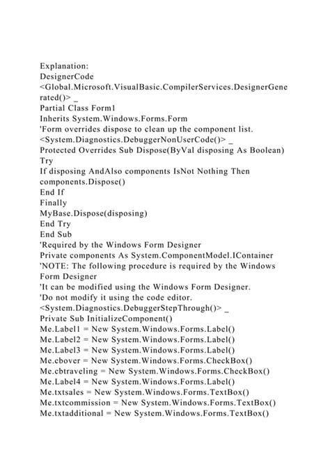 explanationdesignercodeglobal microsoft visualbasicpiler docx