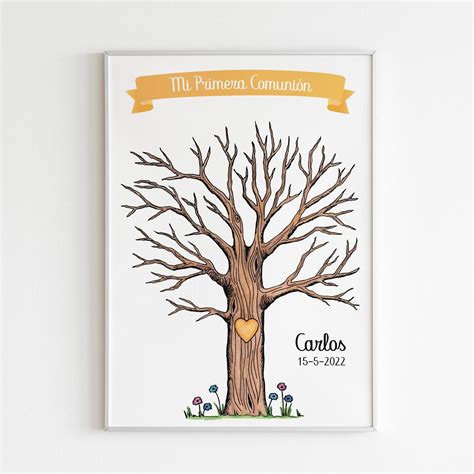 Lámina árbol de huellas comunión Recuerdos Baby