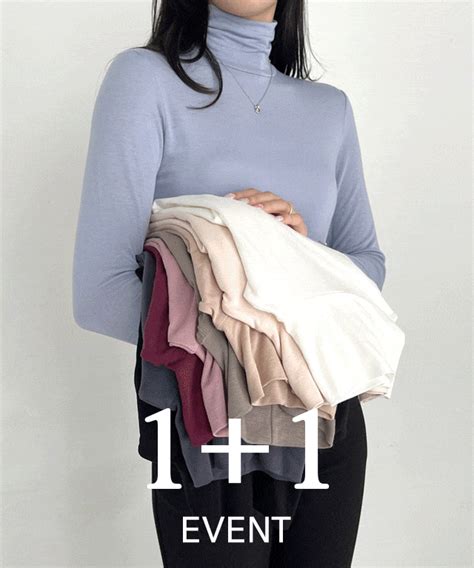 11구성2장가격여리핏기본템 매년 베스트셀러 찰랑 레이온 폴라티셔츠 9color 에이블리