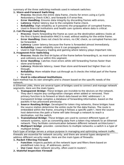 Stacking Clustering Firewall Uplink And Others Pdf Network Switch Computer Network