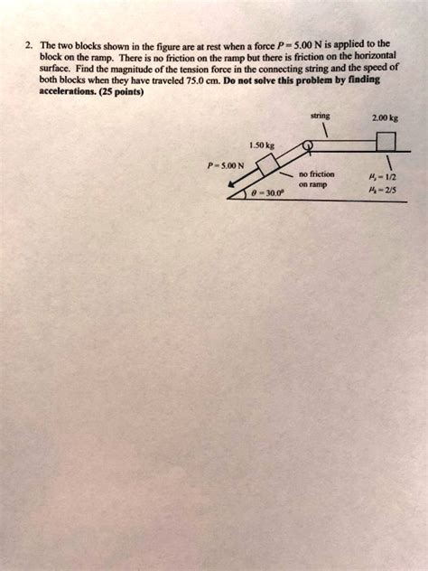 SOLVED The Two Blocks Shown In The Figure Are At Rest When Force P N Is Applied To The
