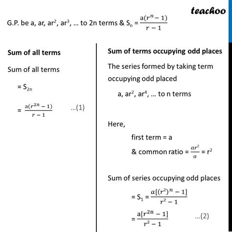 Misc 5 A GP Consists Of Even Number Of Terms If Sum Miscellaneous