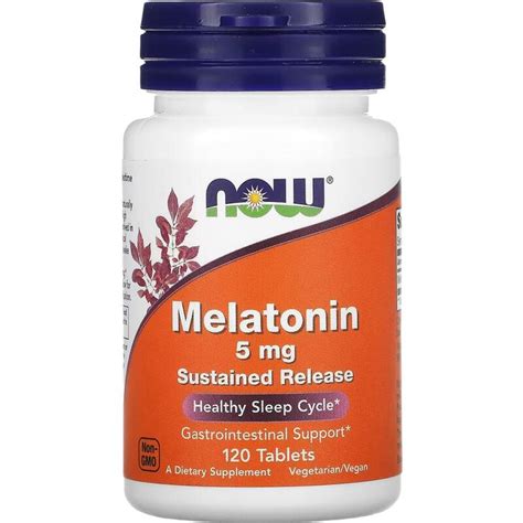 Мелатонин NOW (Нау) Melatonin таблетки по 5 мг флакон 120 шт ...