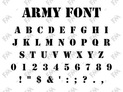 Army Style Font For Cricut Silhouette Word Etsy
