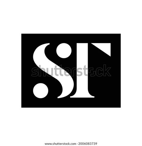 Logo Vector Letter S T Black Stock Vector Royalty Free 2006083739