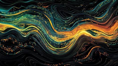 Abstract Stream Of Colorful Data Flowing In Repeating Patterns Representing Technology Concept