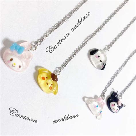 Sanrio Cute Couple Necklace Pendant T Hello Kitty Melody Kuromi