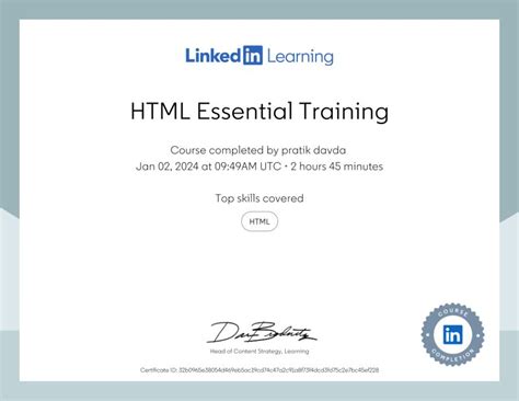 Pratik Davda On Linkedin Certificate Of Completion