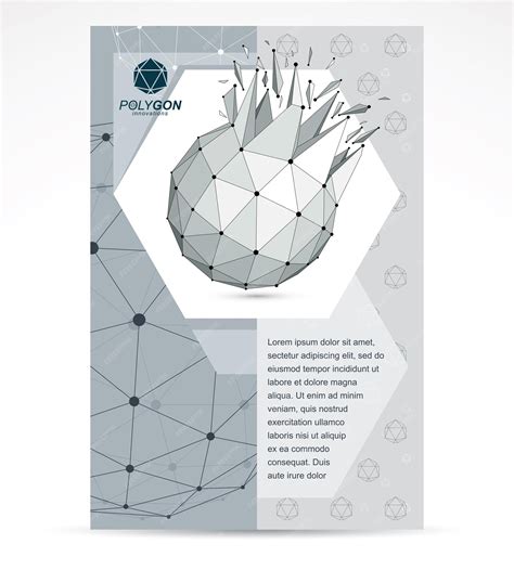 Premium Vector Web Technologies Company Booklet Cover Design 3d Origami Abstract Grayscale