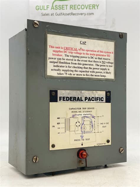 Federal Pacific Electric 2753d0613 Capacitor Trip Circuit Used Gulf