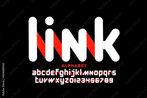 Linked Letters Font Design Alphabet And Numbers Vector Illustration