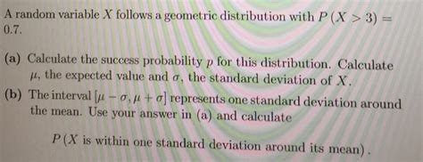 Solved A Random Variable X Follows A Geometric Distribution