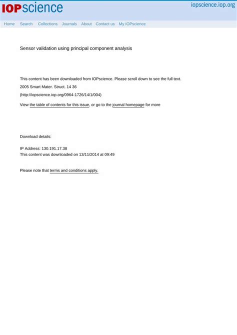 Pdf Sensor Validation Using Principal Component Analysis Dokumentips
