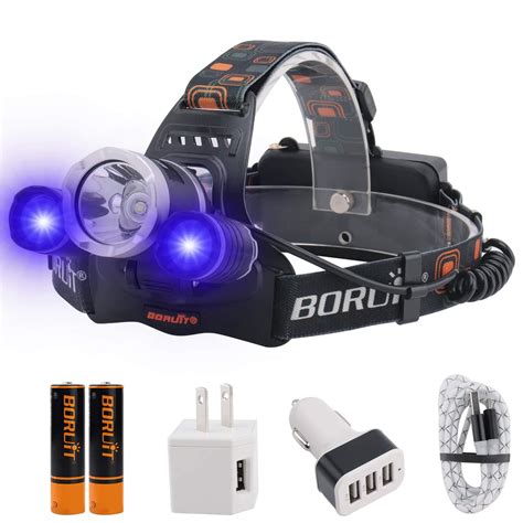 Buy Boruit Rechargeable Black Light Headlamp Ultra Bright 5000 Lumens