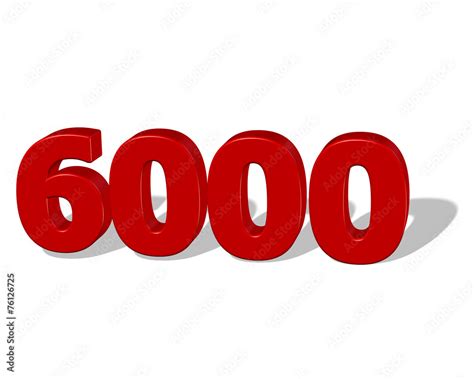 kırmızı renkli gölgeli 6000 sayısı Stock Illustration Adobe Stock