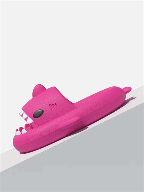 Women Cartoon Shark Design Slides Preppy Slides Shein Usa