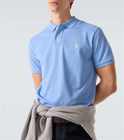 Cotton Piqué Polo Shirt In Blue Polo Ralph Lauren Mytheresa