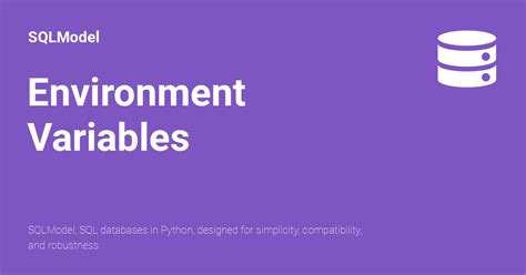 环境变量 Sqlmodel Sqlmodel 中文