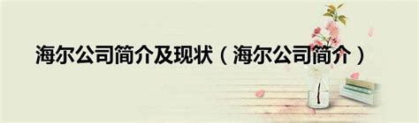 海尔公司简介及现状海尔公司简介 环球知识网
