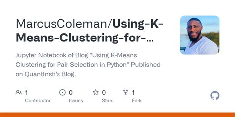 github marcuscoleman using k means clustering for pair selection in