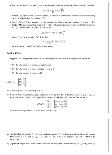 Solved The Laplace Distribution With Location Parameter 0